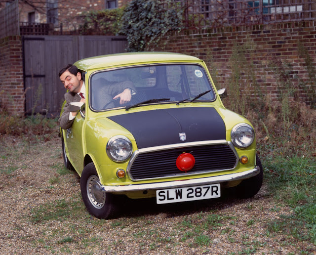 Photos of Mr. Bean With His Iconic Minis in the 1990s | Vintage News Daily