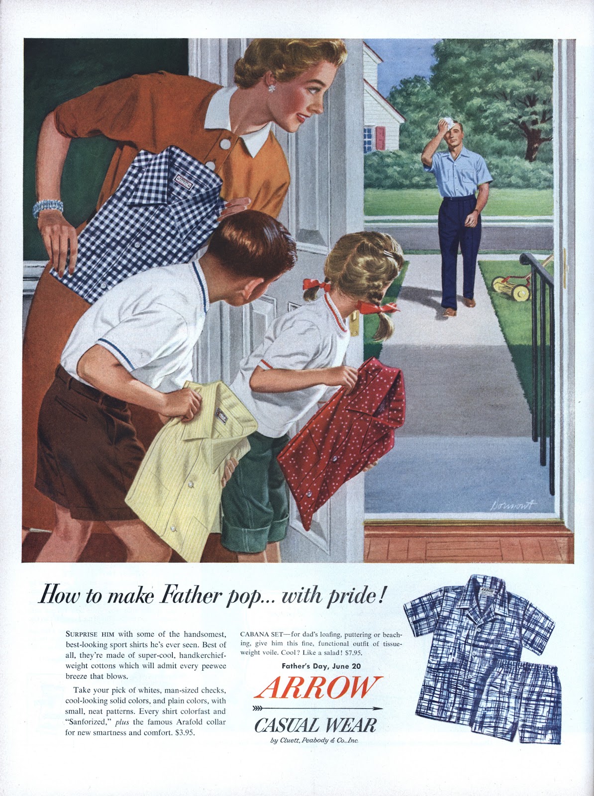 “How to Make Father Pop… With Pride!” – An Advert of Arrow Casual Wear ...