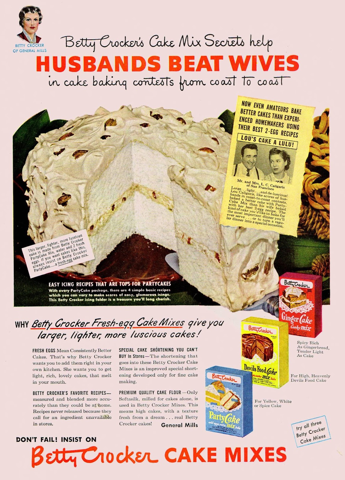 Betty Crocker Cake Mix Secrets help Husbands Beat Wives | Vintage News ...