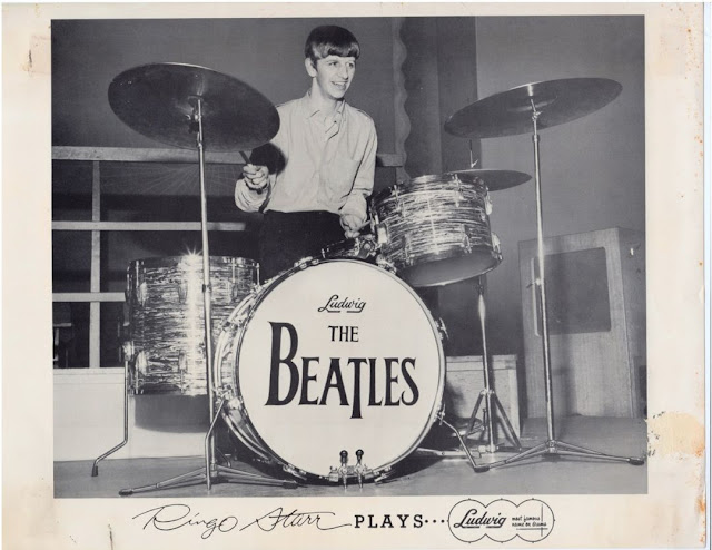 Ringo Starr With His New Ludwig Oyster Black Pearl Kit, 1963 | Vintage ...