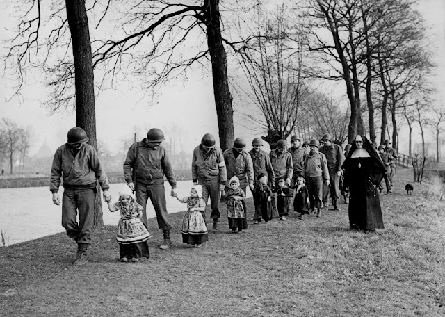 American Soldiers Taking Dutch Children for Their Morning Walk in the ...