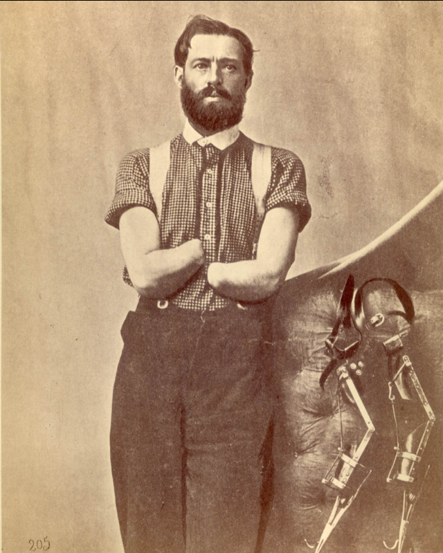 Civil War Veteran Samuel Decker Posing With Prosthetic Arms He Designed ...